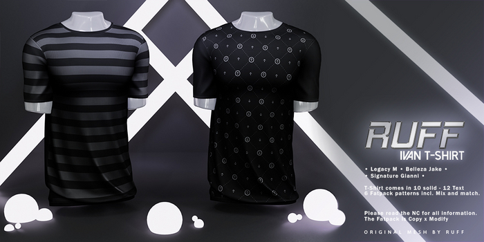 Second Life Marketplace - RUFF - Ivan T-shirt [Fatpack]